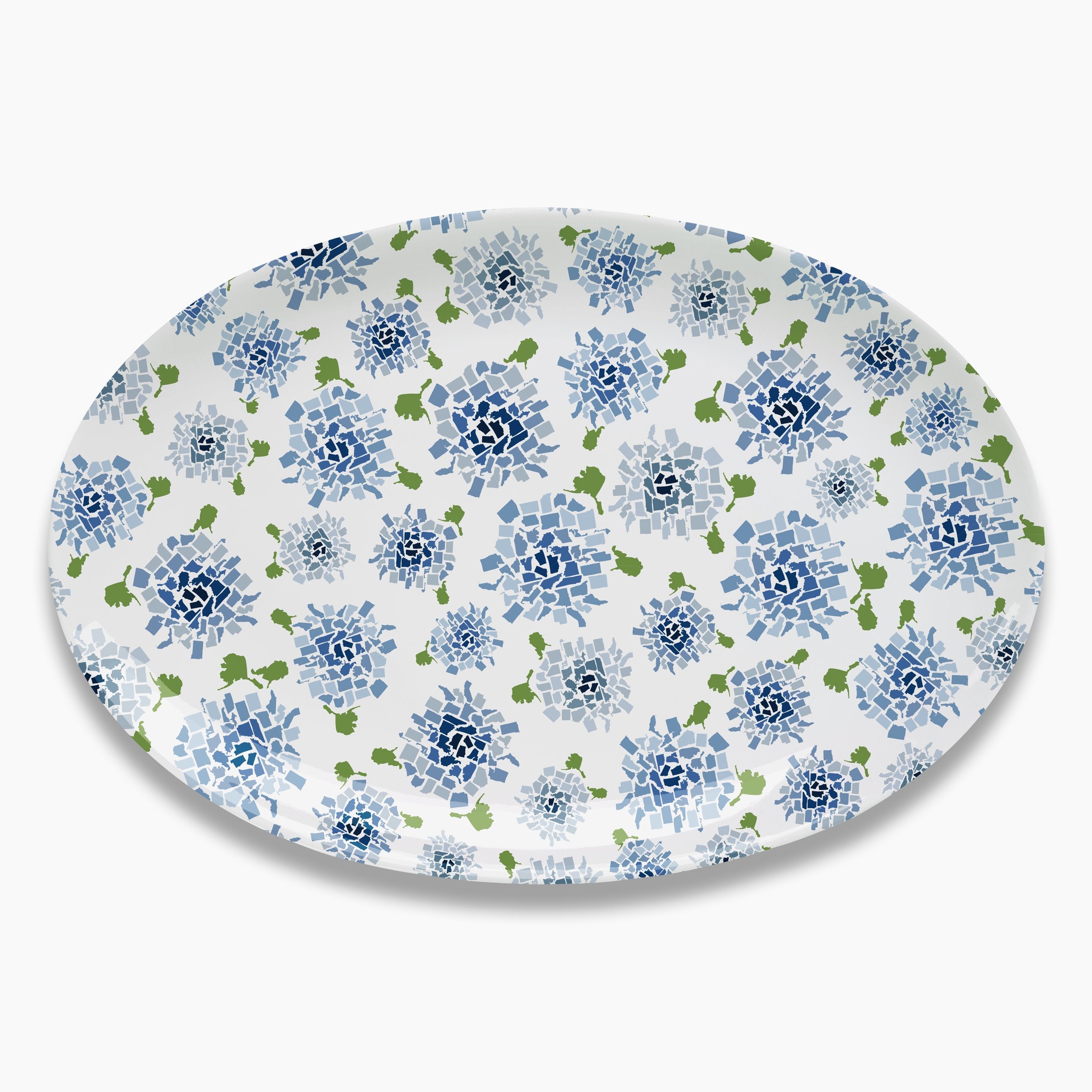 Melamine Oval Platter - Hydrangea – Casa Miscellany