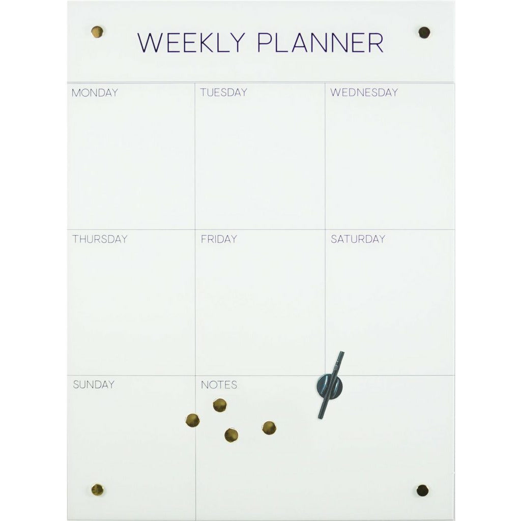 Glass Weekly Planner Dry Erase Board – Casa Miscellany