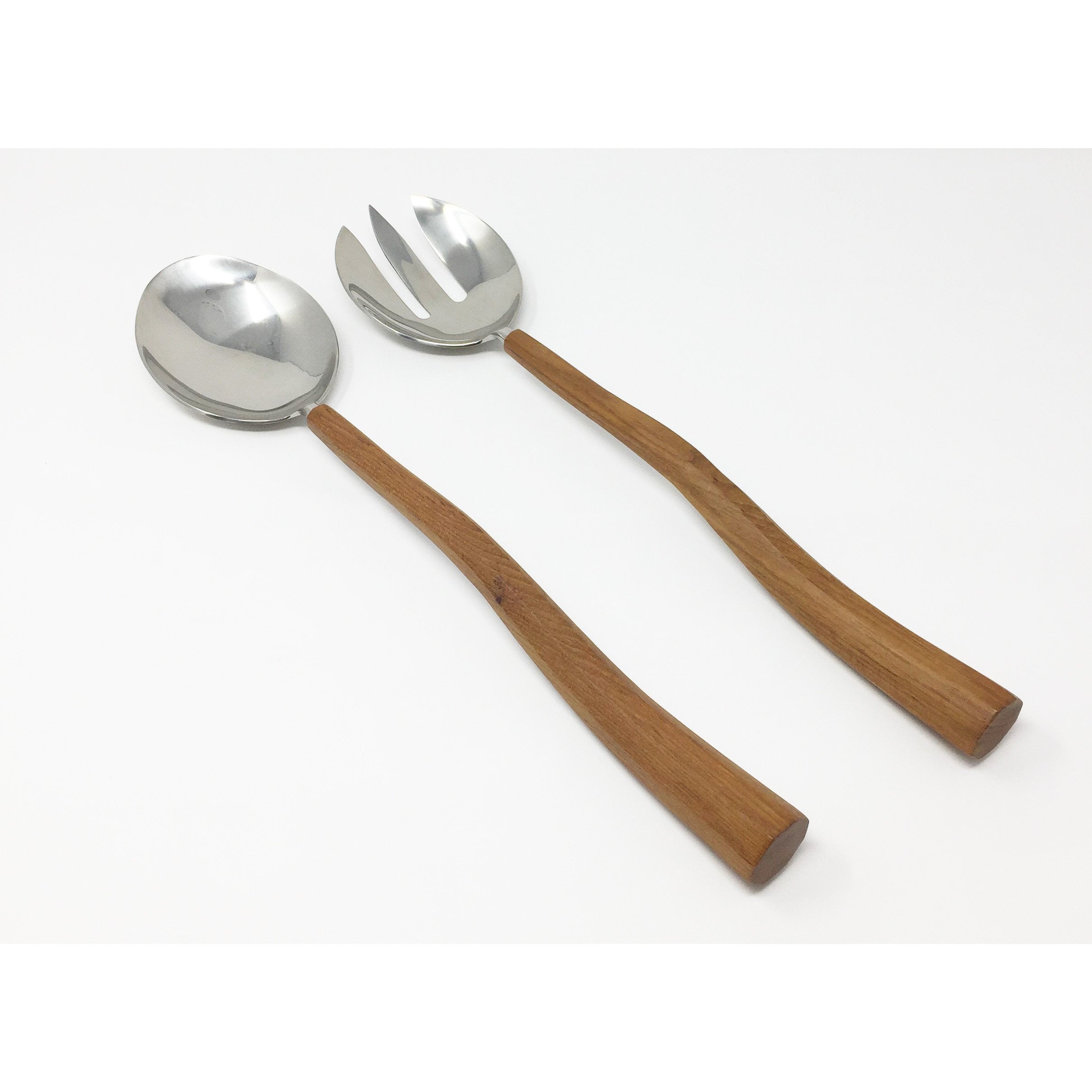 Stainless Steel Salad Tosser - Teak Handle Octagon – Casa Miscellany