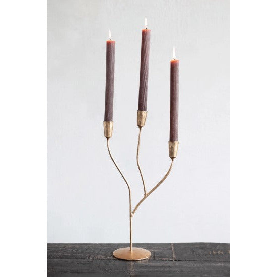Hand-Forged Metal Candelabra, Brass Finish – Casa Miscellany