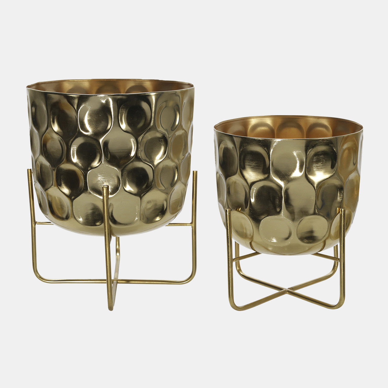 Metal Hammered Planter, Gold 12/15" – Casa Miscellany