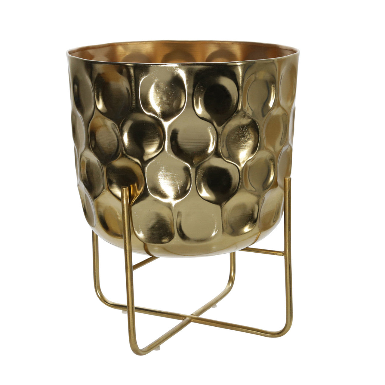 Metal Hammered Planter, Gold 12/15" – Casa Miscellany